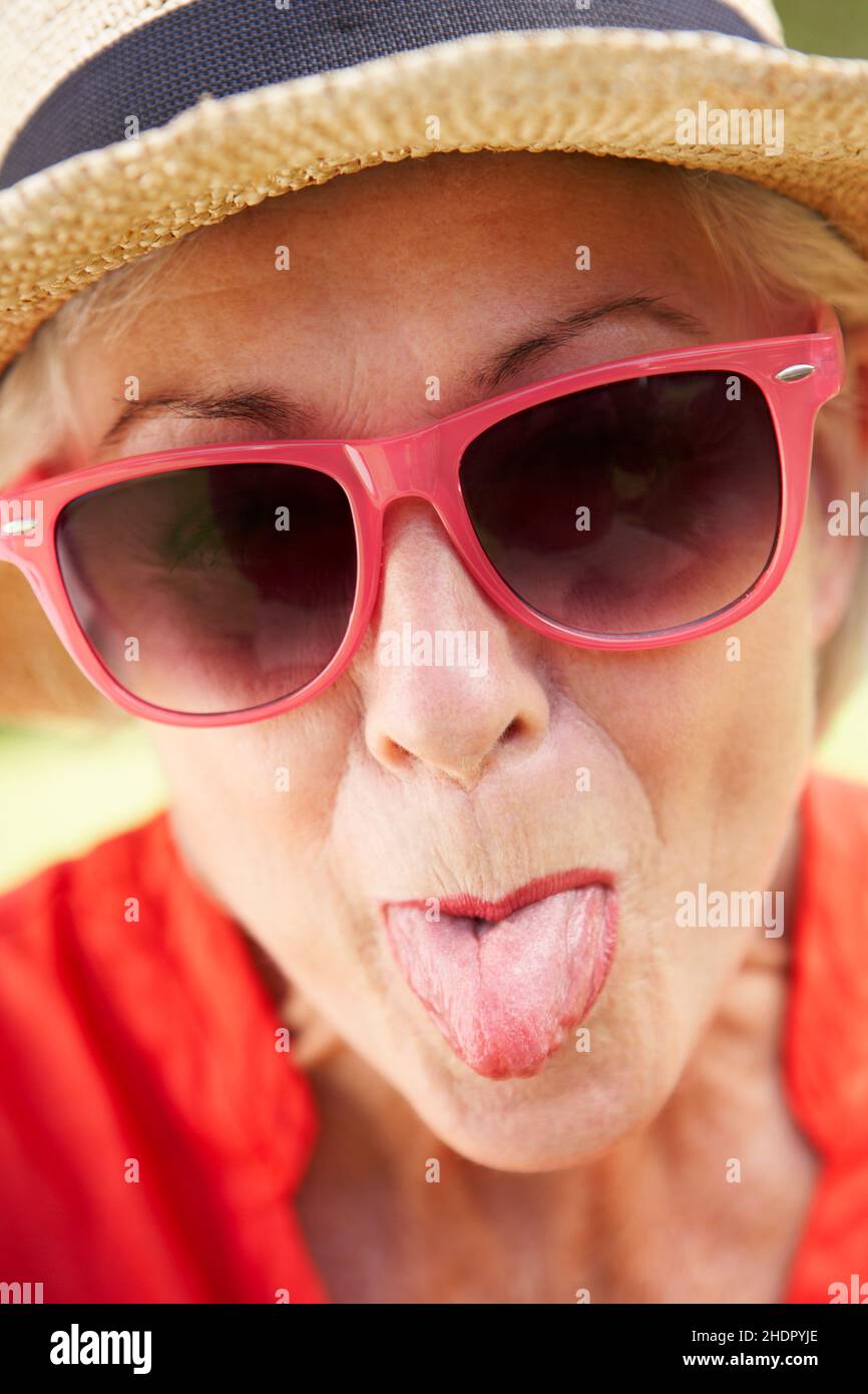 senior, naughty, sticking out tongue, elderly, old, seniors, barefaced ...