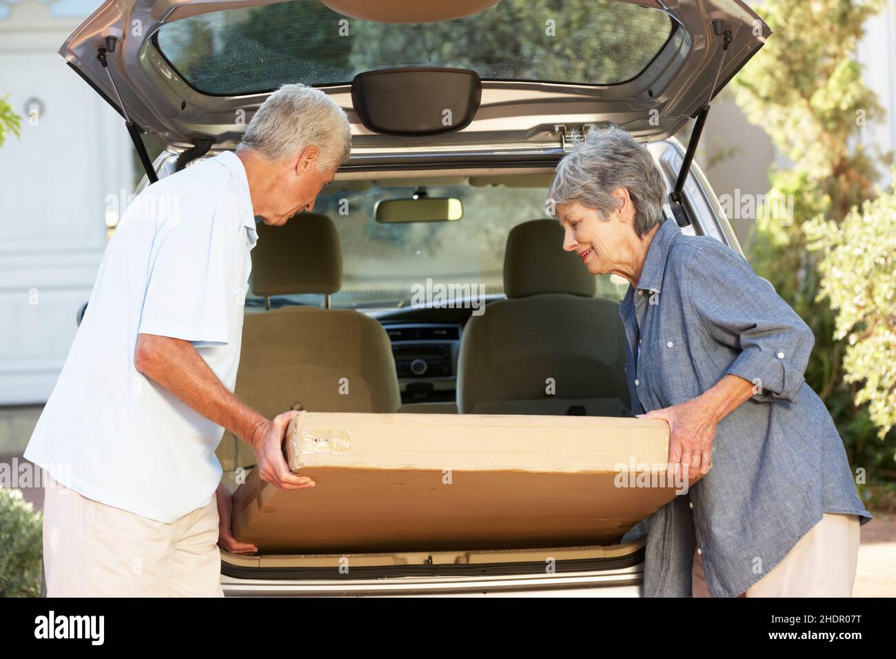 car, package, seniors, loading, cars, packages, elderly, old Stock ...