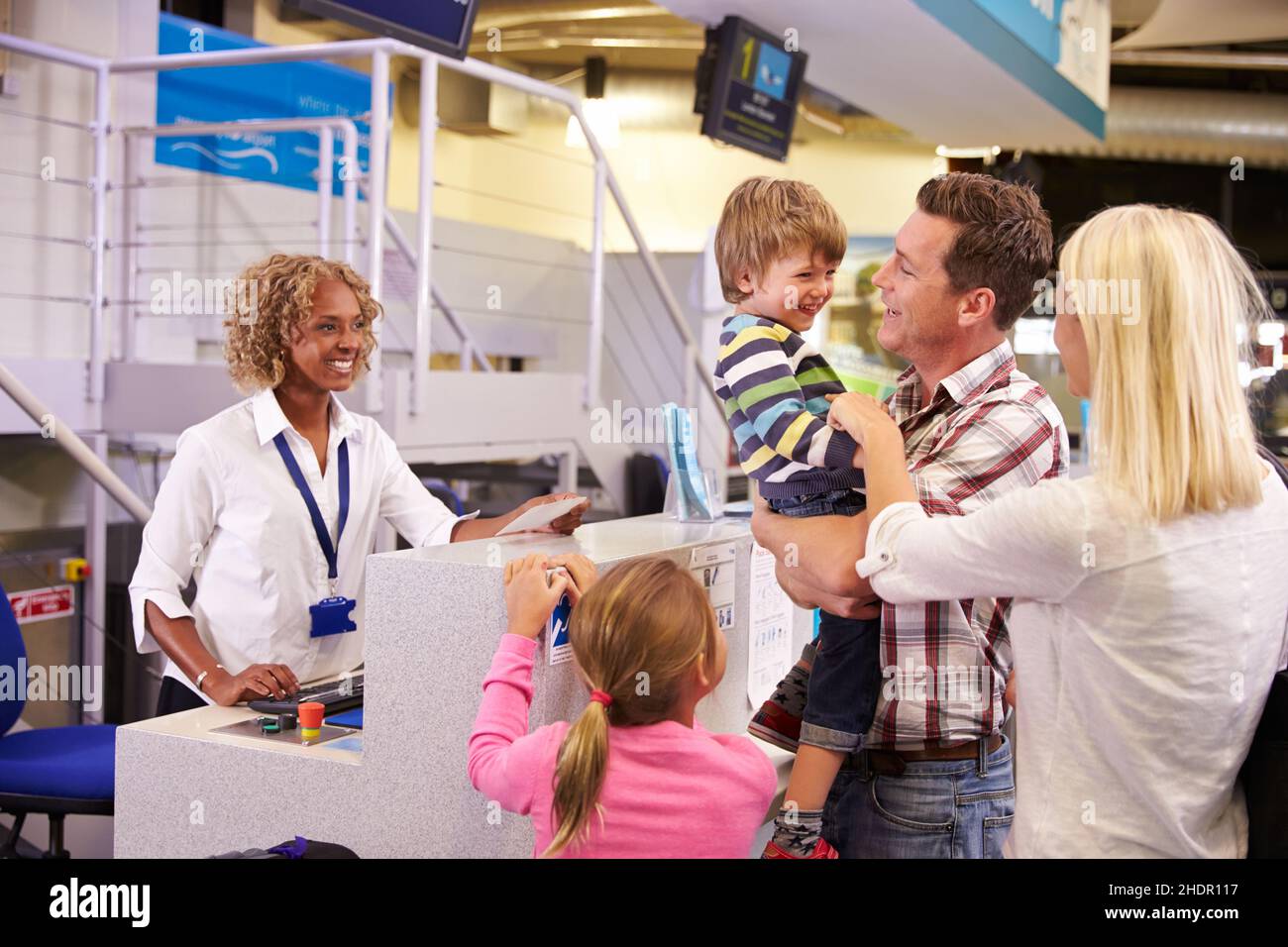 airport, family, check in, airports, families, check-ins Stock Photo ...