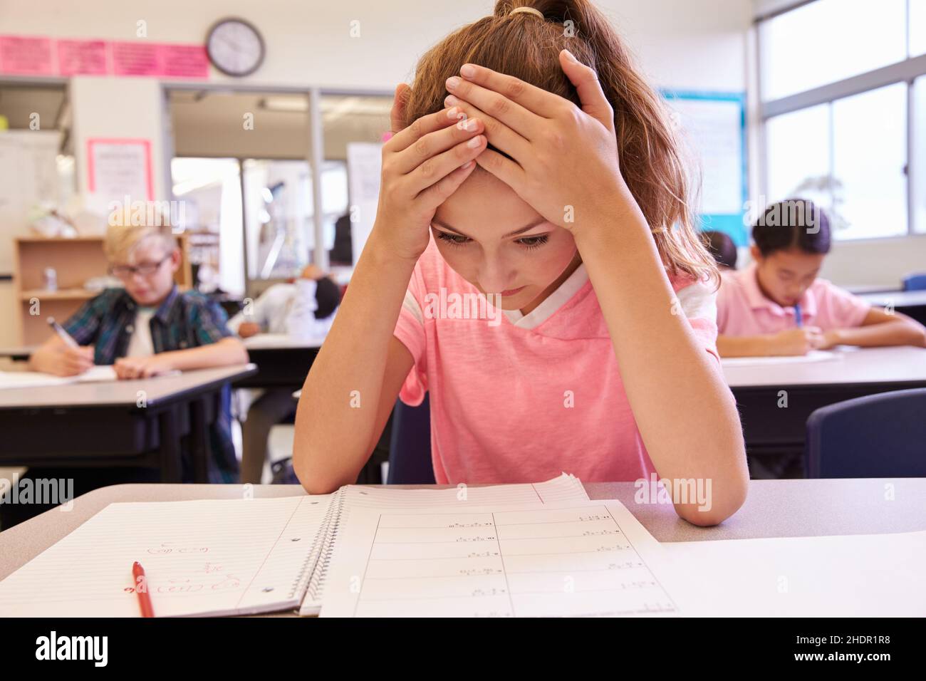 schoolgirl, emotional stress, exam, math, girl, girls, school children ...