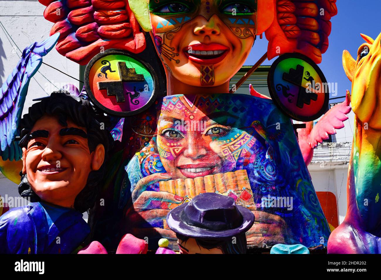 Pasto, Colombia. 06th Jan, 2022. People gather to see float cars ...