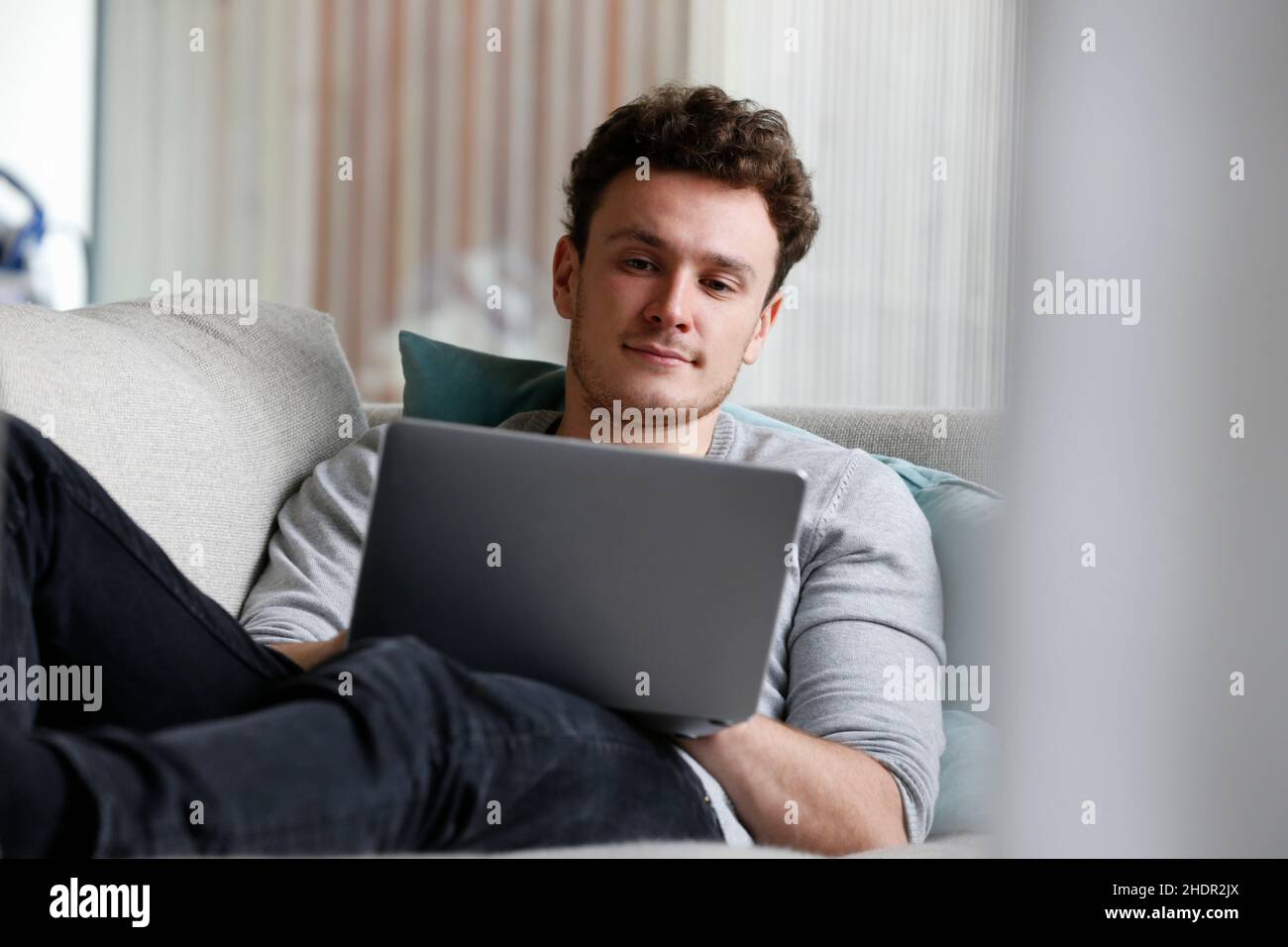 man, sofa, laptop, guy, men, couch, computer, computers, laptops Stock ...