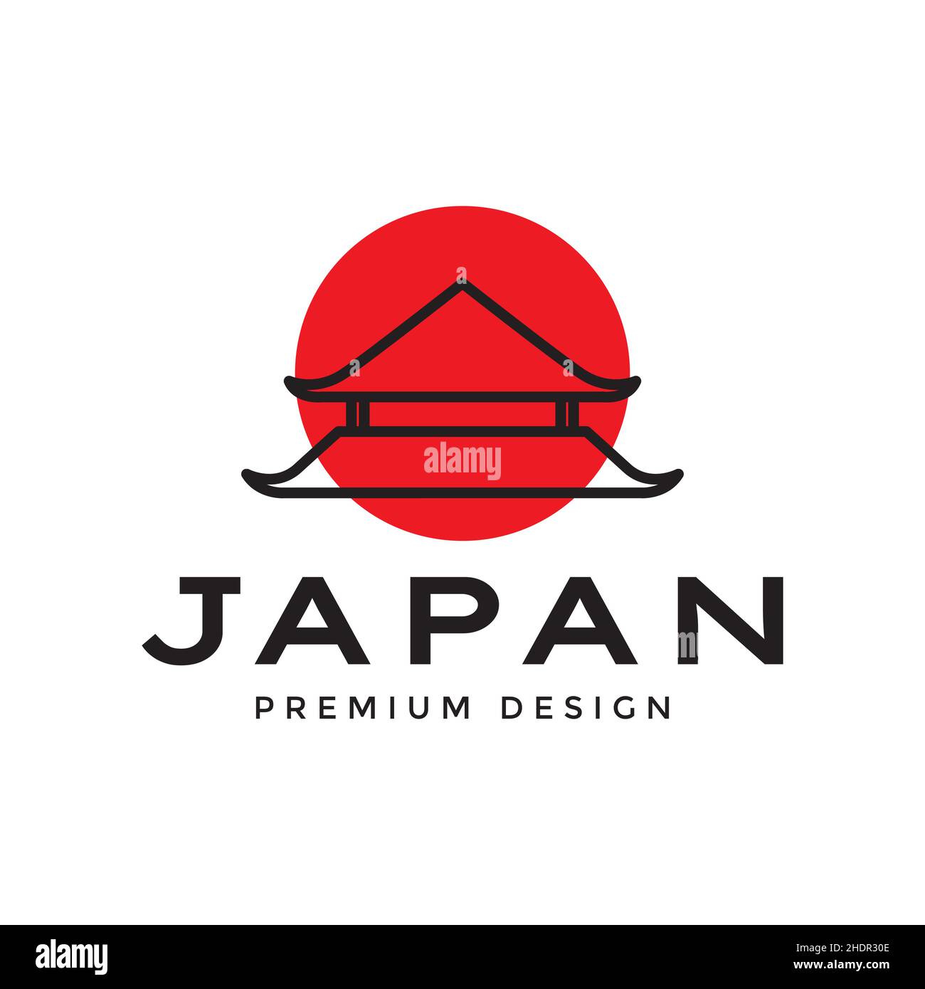 line japan culture building home logo design vector graphic symbol icon ...