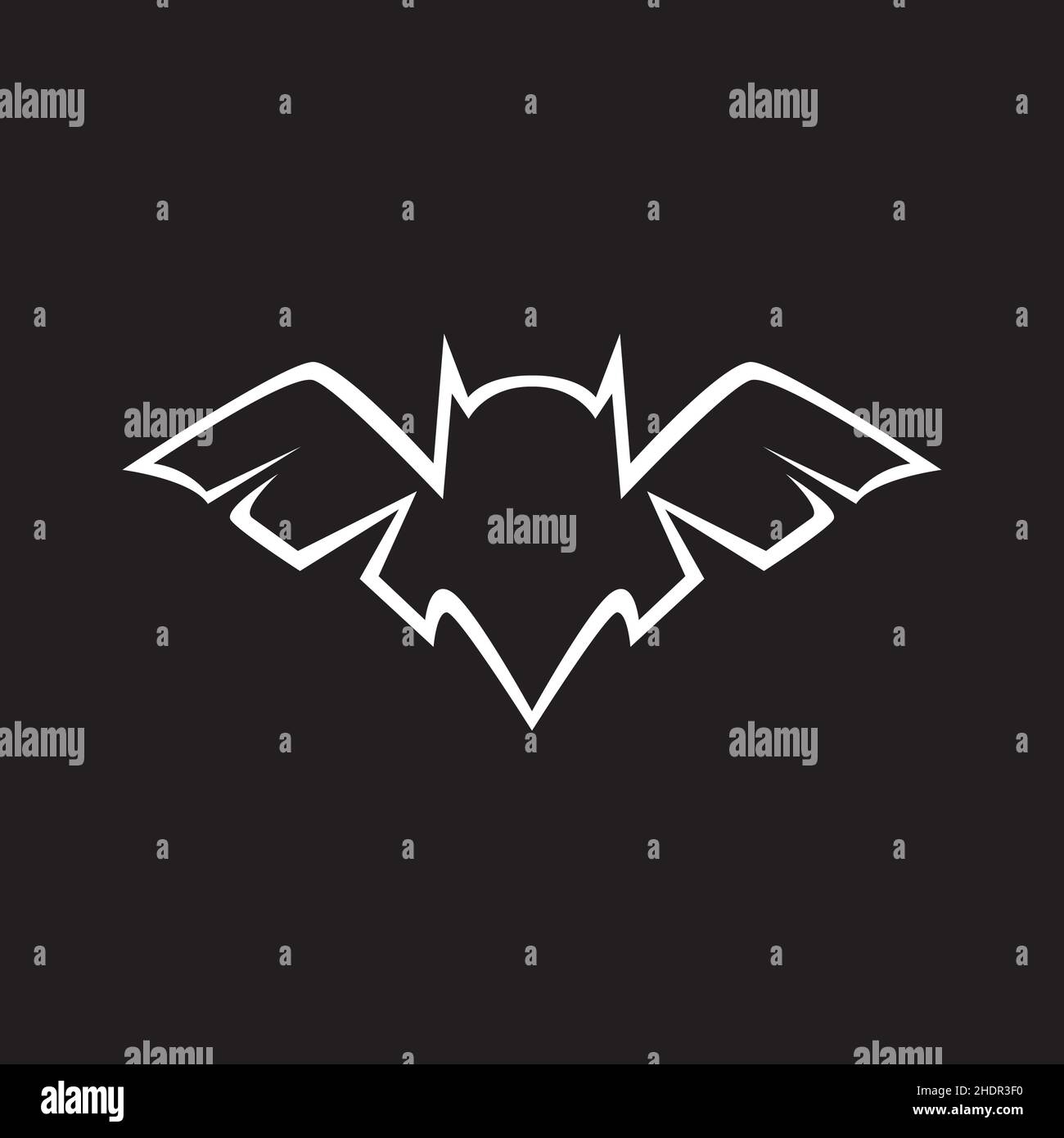 isolated white shape bat on dark logo design vector graphic symbol icon ...