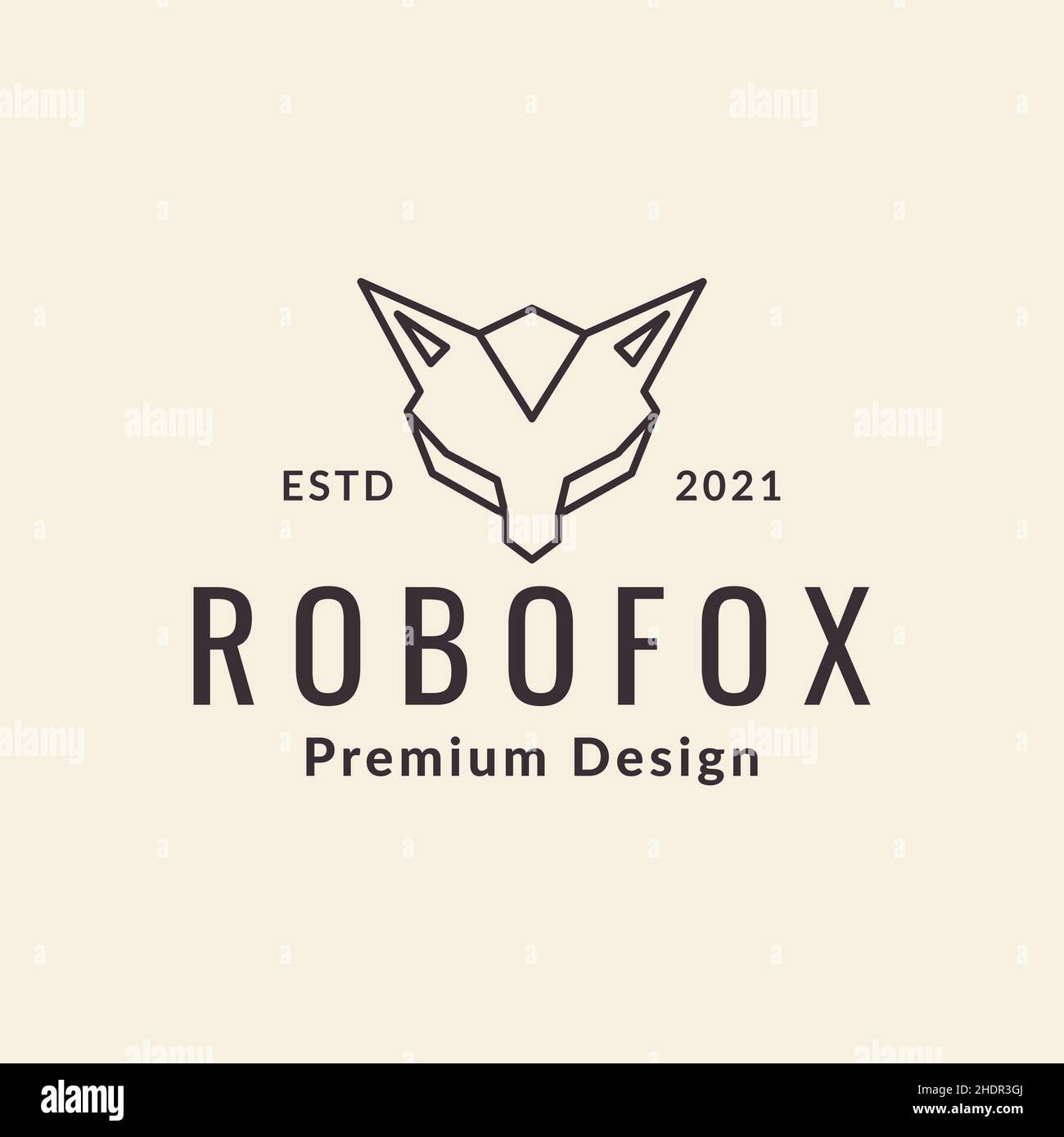 line head robot fox logo design vector graphic symbol icon illustration ...