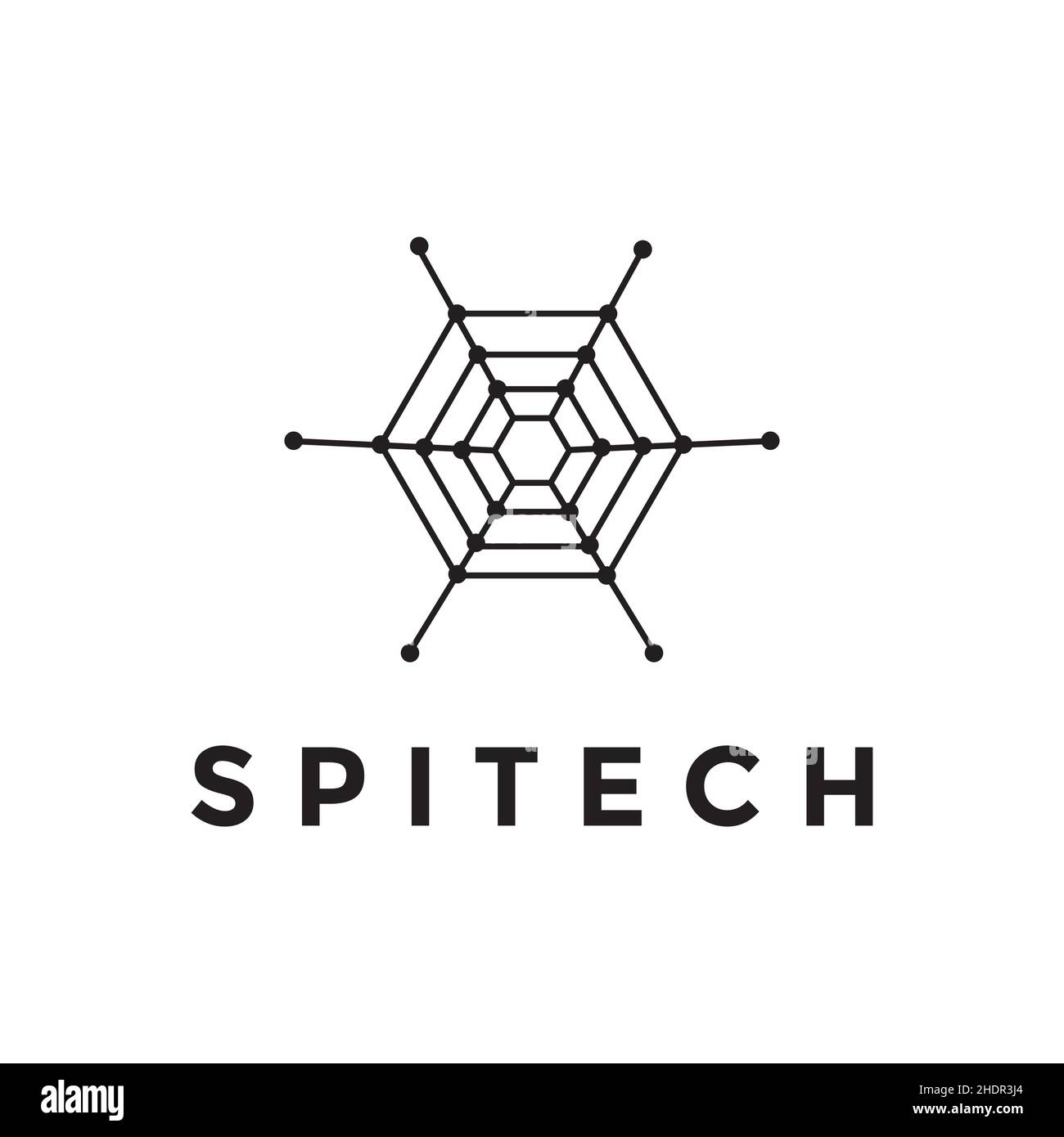 line spider web technology logo design vector graphic symbol icon ...