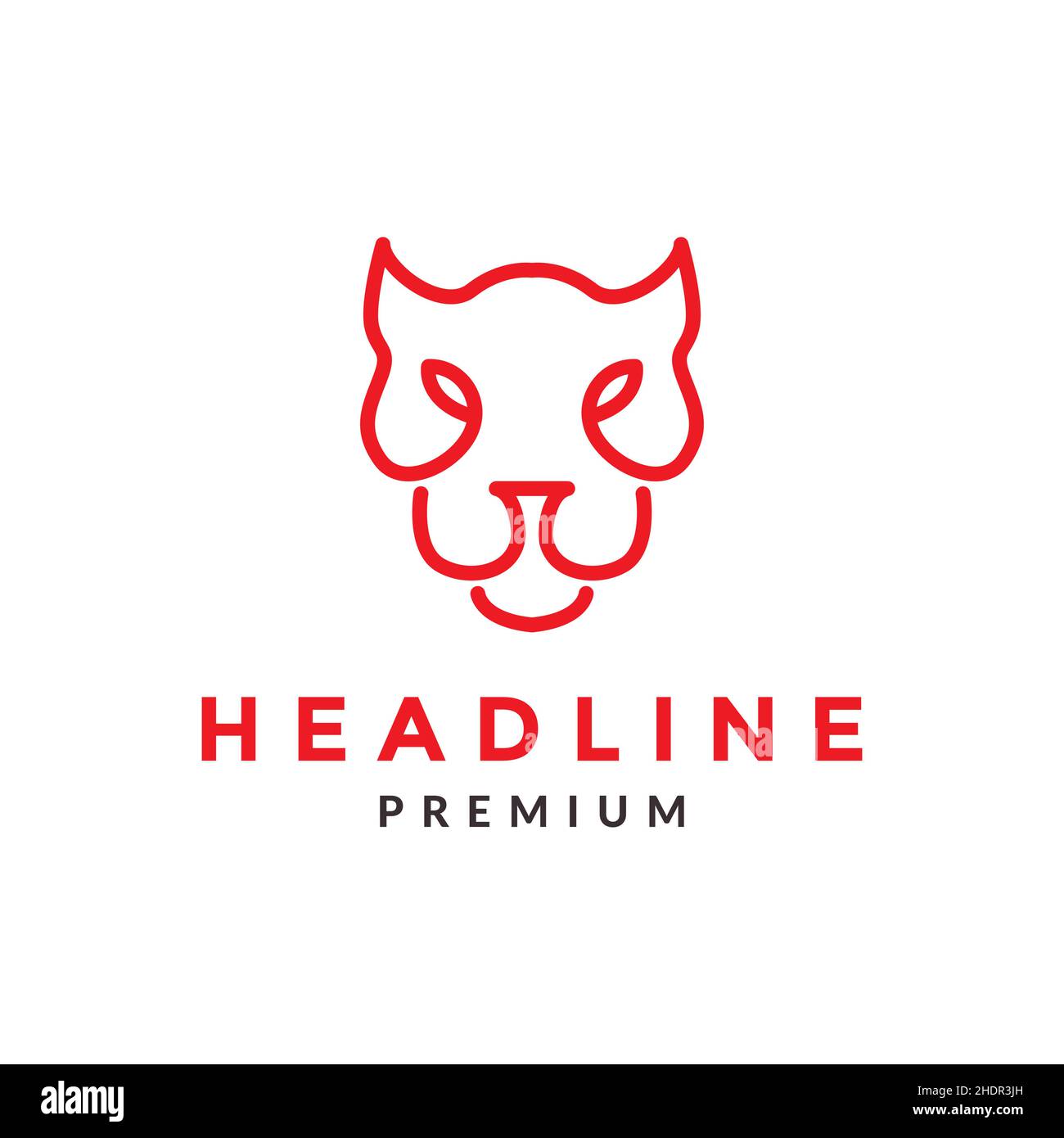 red line head animal skull logo design vector graphic symbol icon ...