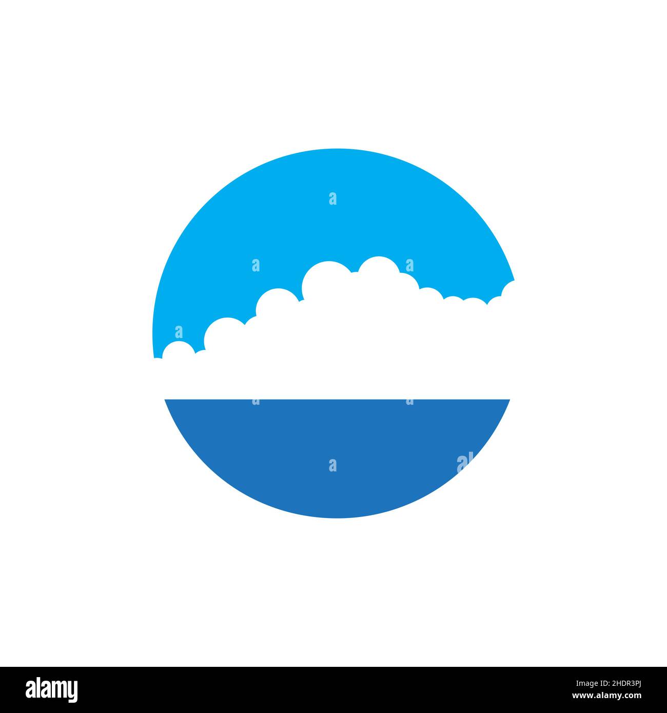 blue sea with cloud day logo design vector graphic symbol icon ...