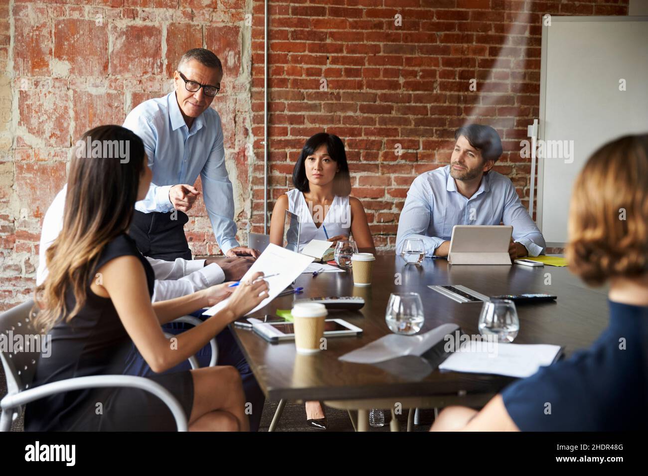 meeting, discussion, boss, feedback, discussions, managers Stock Photo ...