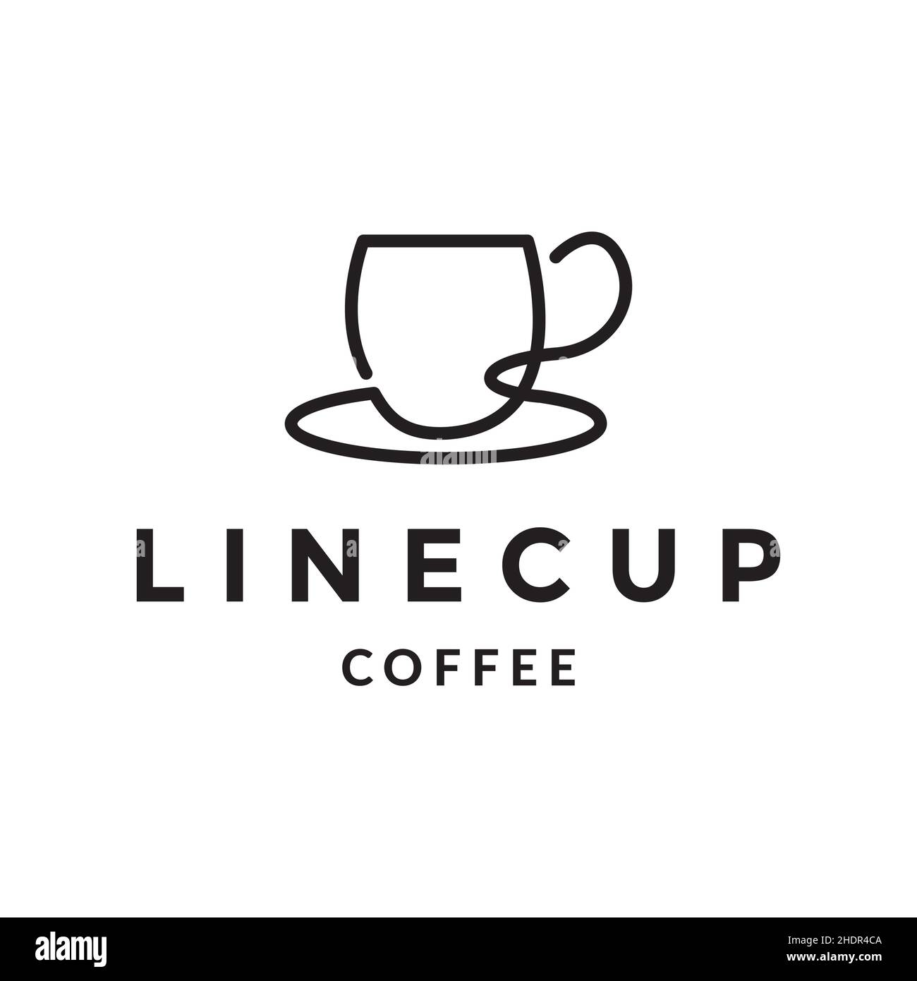 continuous line cup of coffee or tea logo design vector graphic symbol ...