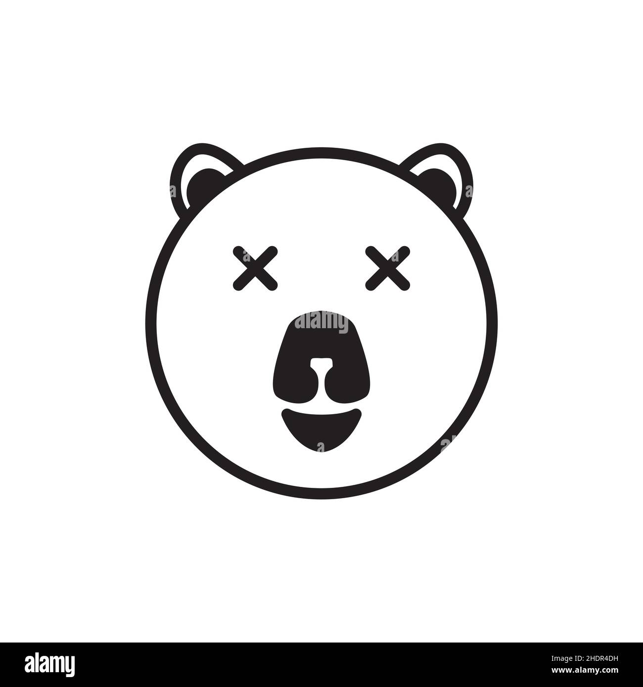 face cute bear dizzy logo design vector graphic symbol icon ...
