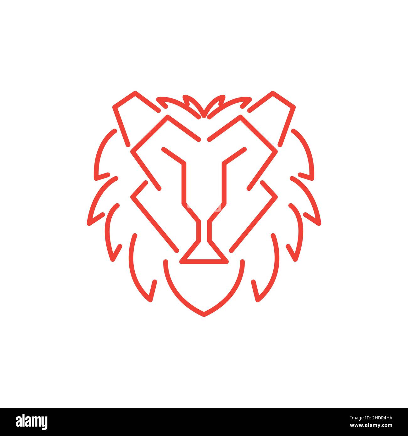 face unique line lion logo design vector graphic symbol icon ...