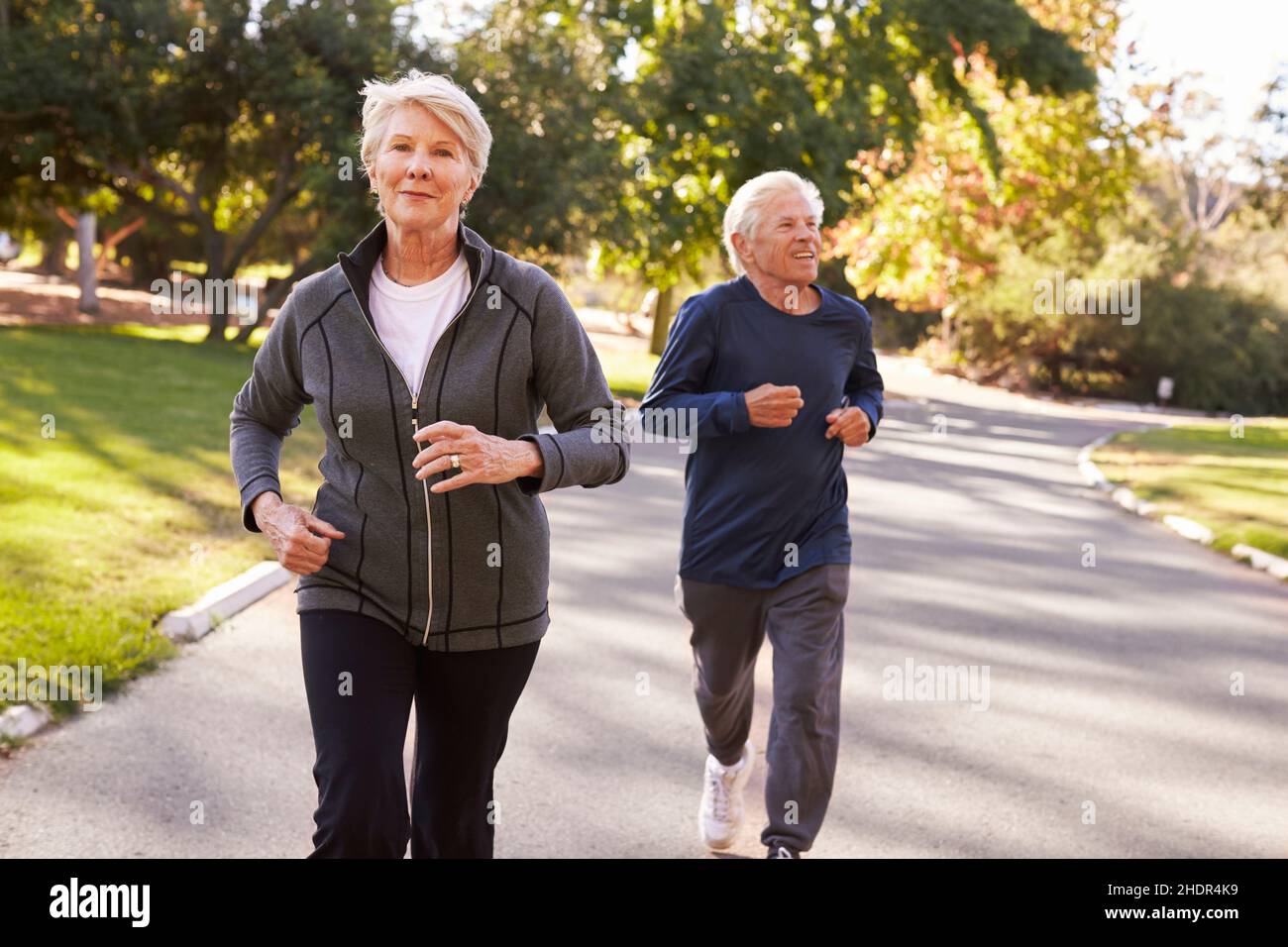 active seniors, fit, running, older couple, elderly, old, senior ...