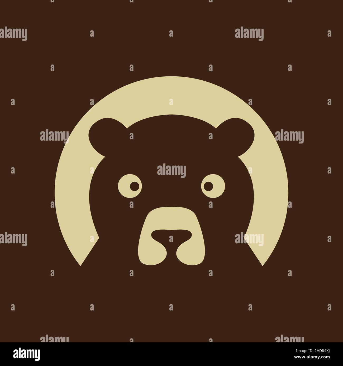 negative space circle with bear logo design vector graphic symbol icon ...