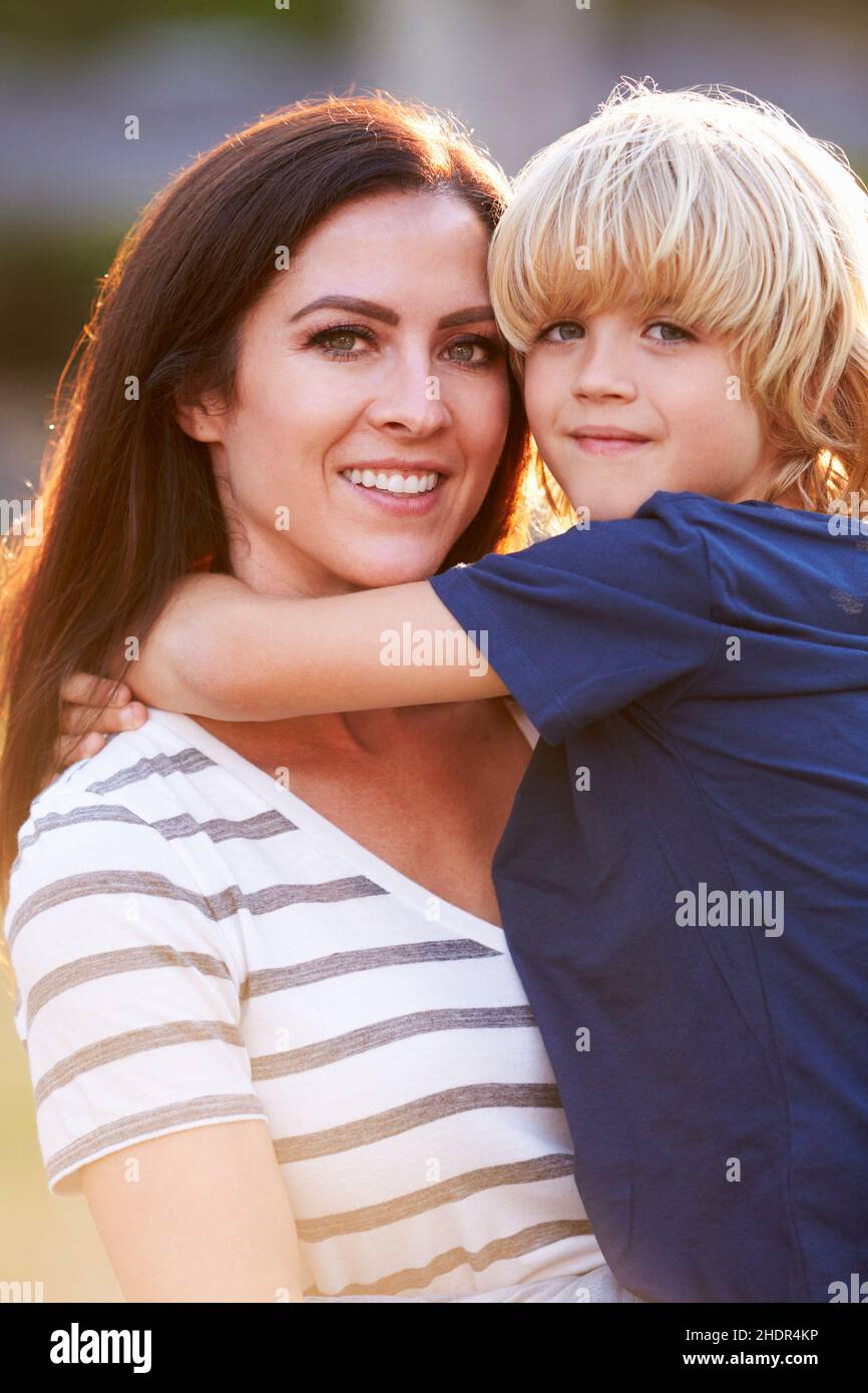 Mum hugging boy 2 years hi-res stock photography and images - Alamy