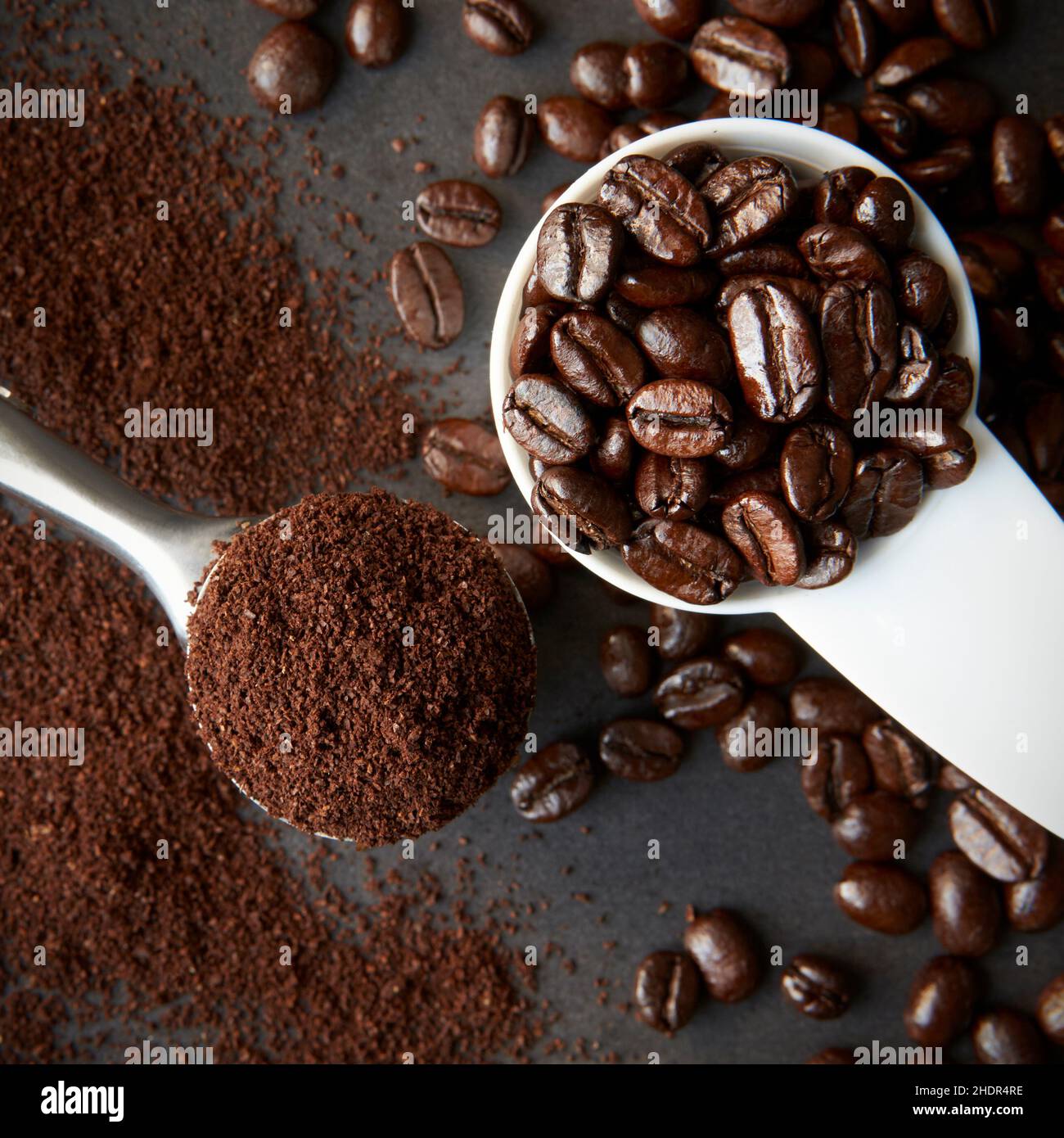 coffee beans, ground, coffee bean, grounds Stock Photo - Alamy