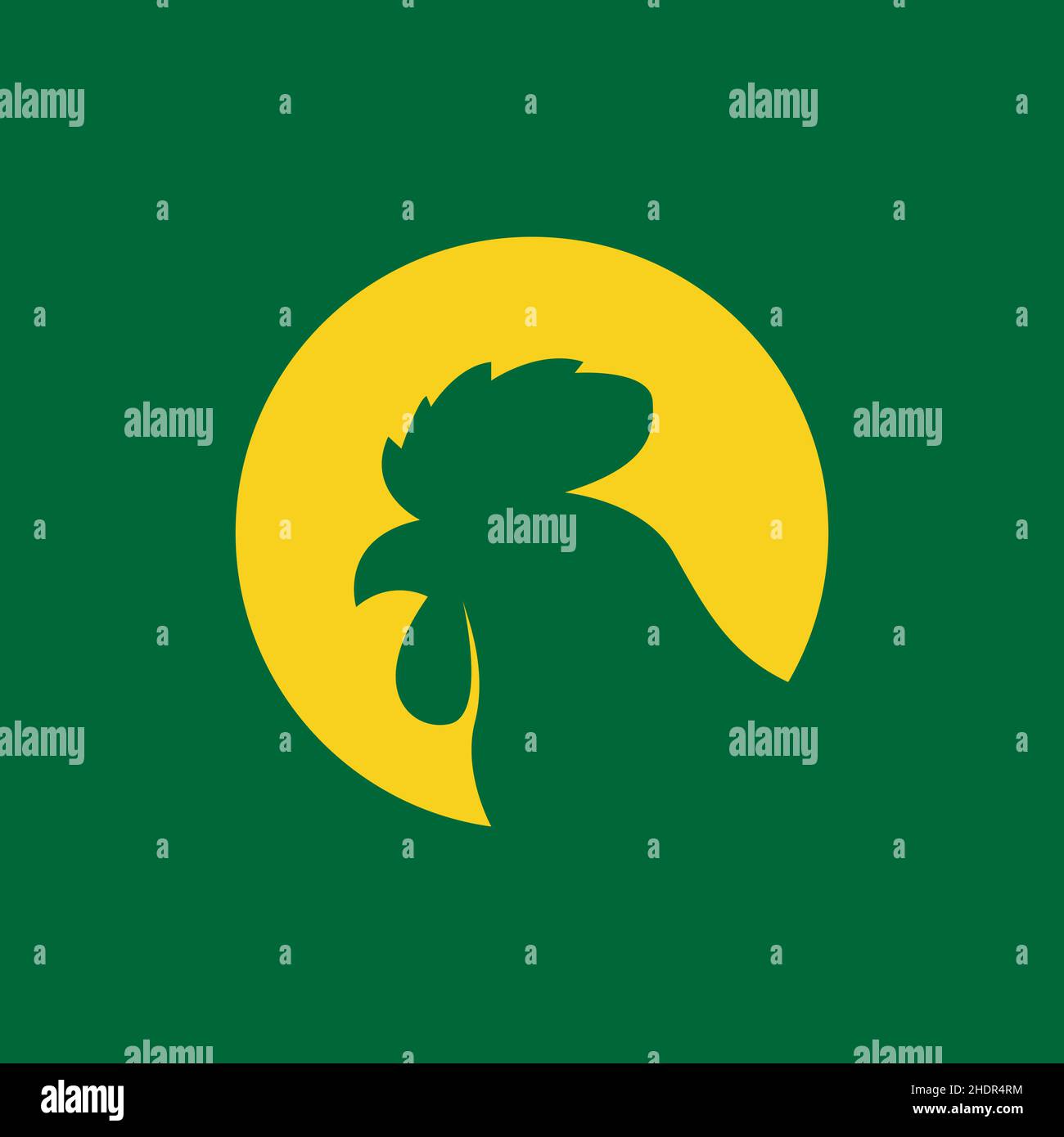 circle sunrise with rooster logo design vector graphic symbol icon ...