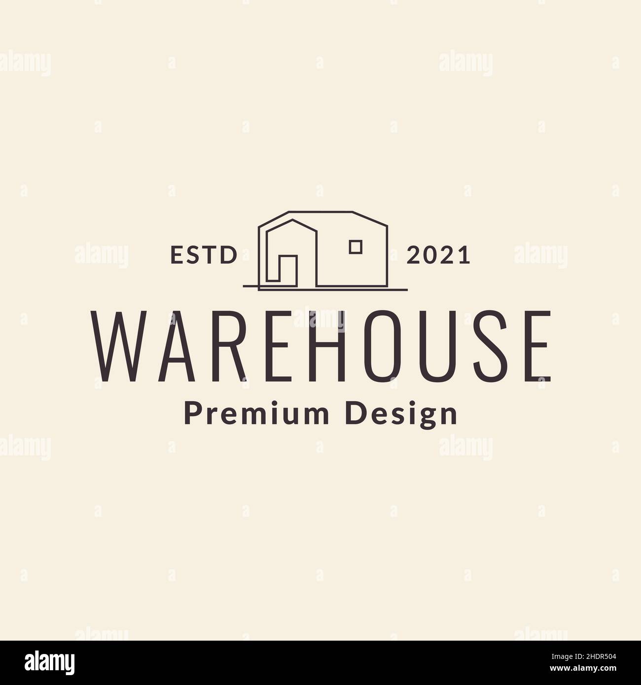 line hipster garage warehouse logo design vector graphic symbol icon ...