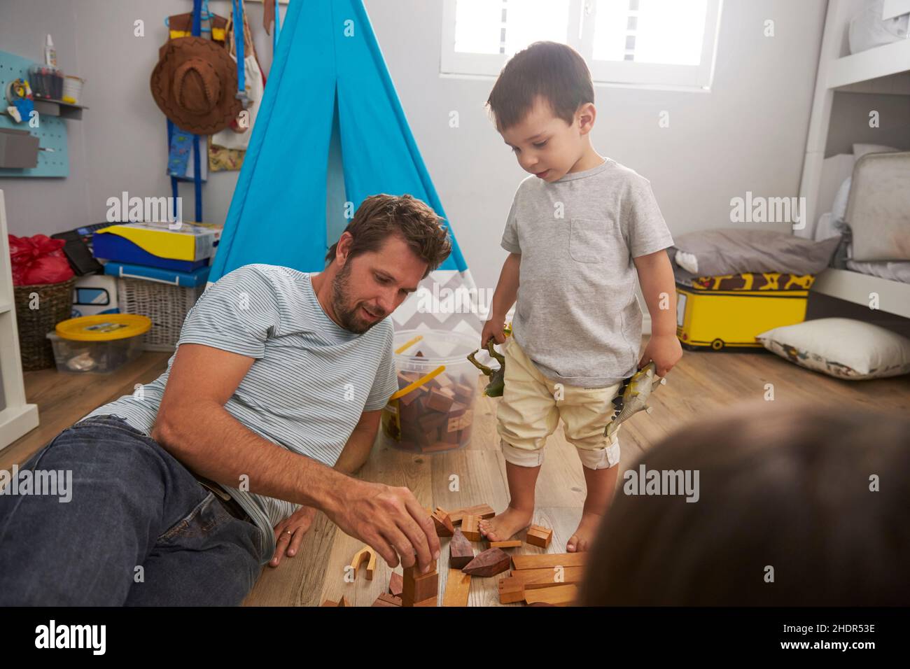 father, playing, son, blocks, dad, fathers, play, sons, block Stock ...