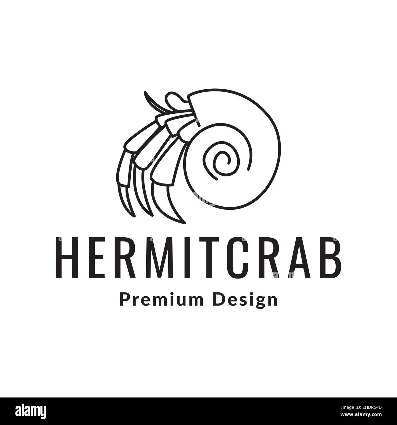 line hermit crab logo design vector graphic symbol icon illustration ...