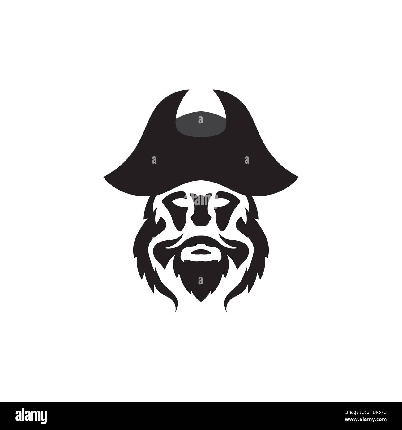 face black scare pirate logo design vector graphic symbol icon ...