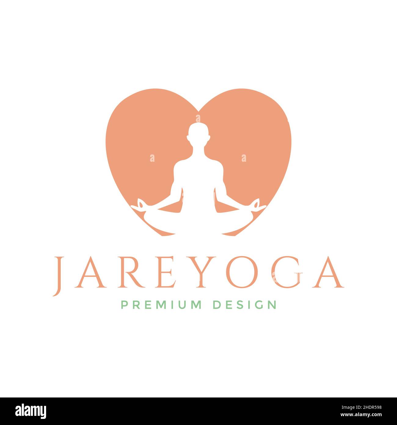 love shape with woman yoga logo design vector graphic symbol icon ...