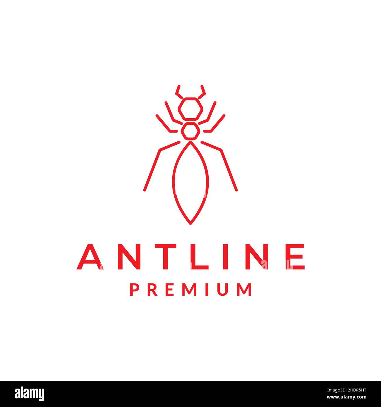 isolated line red ant logo design vector graphic symbol icon ...