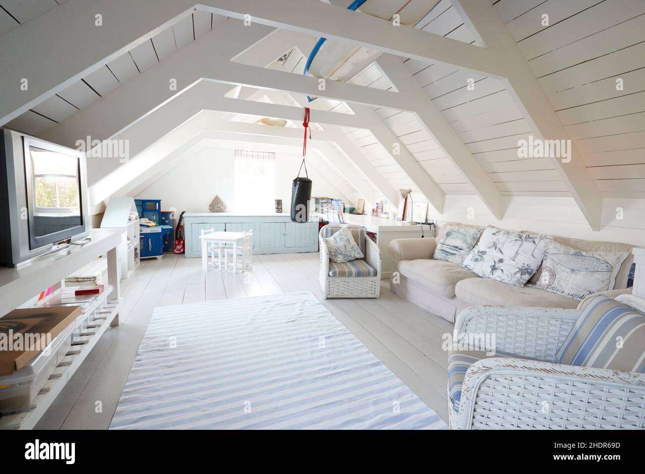 attic, living room, attics, roof top, living rooms Stock Photo - Alamy