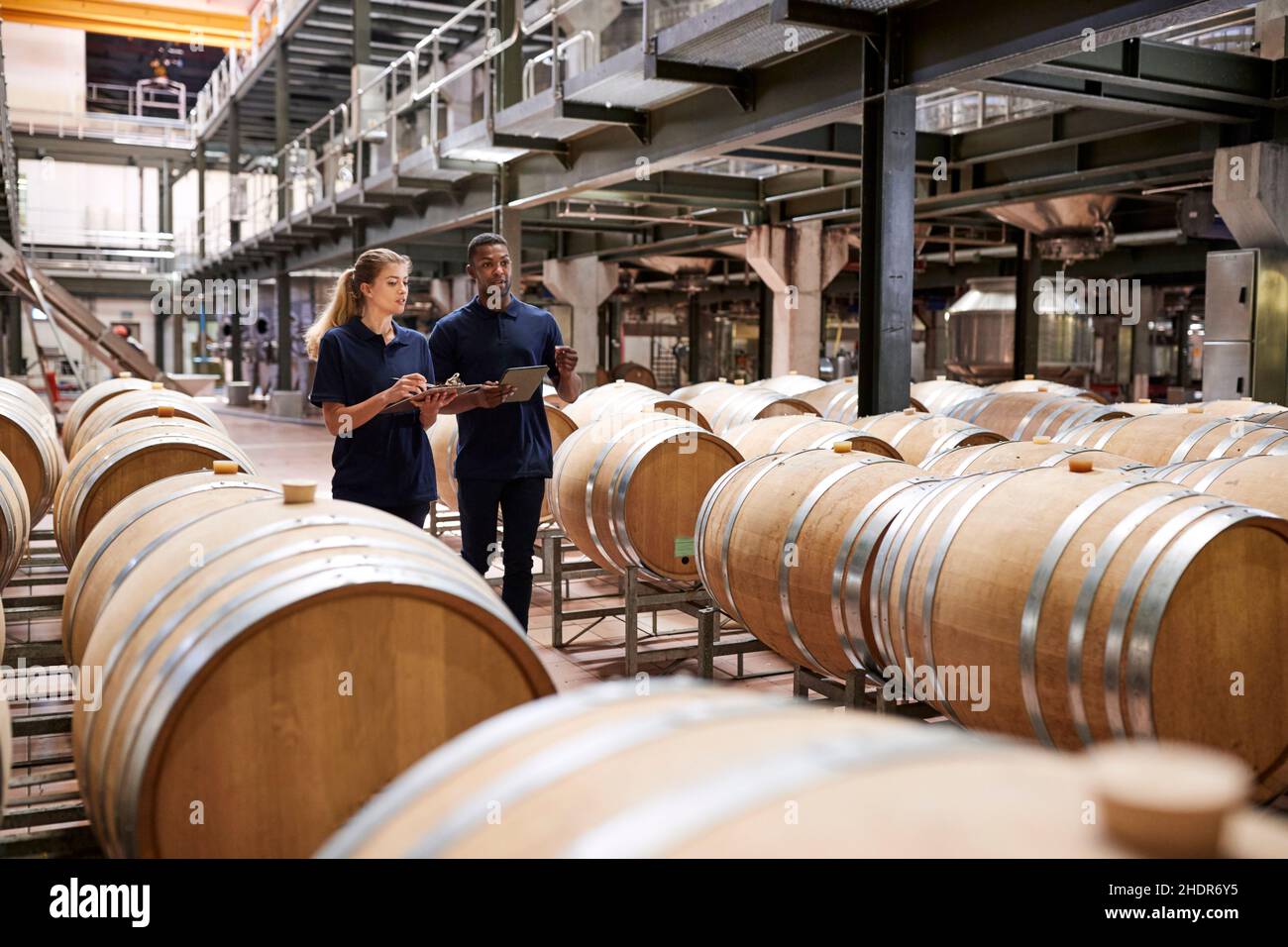 wine barrels, staff, wine barrel, staffs Stock Photo - Alamy