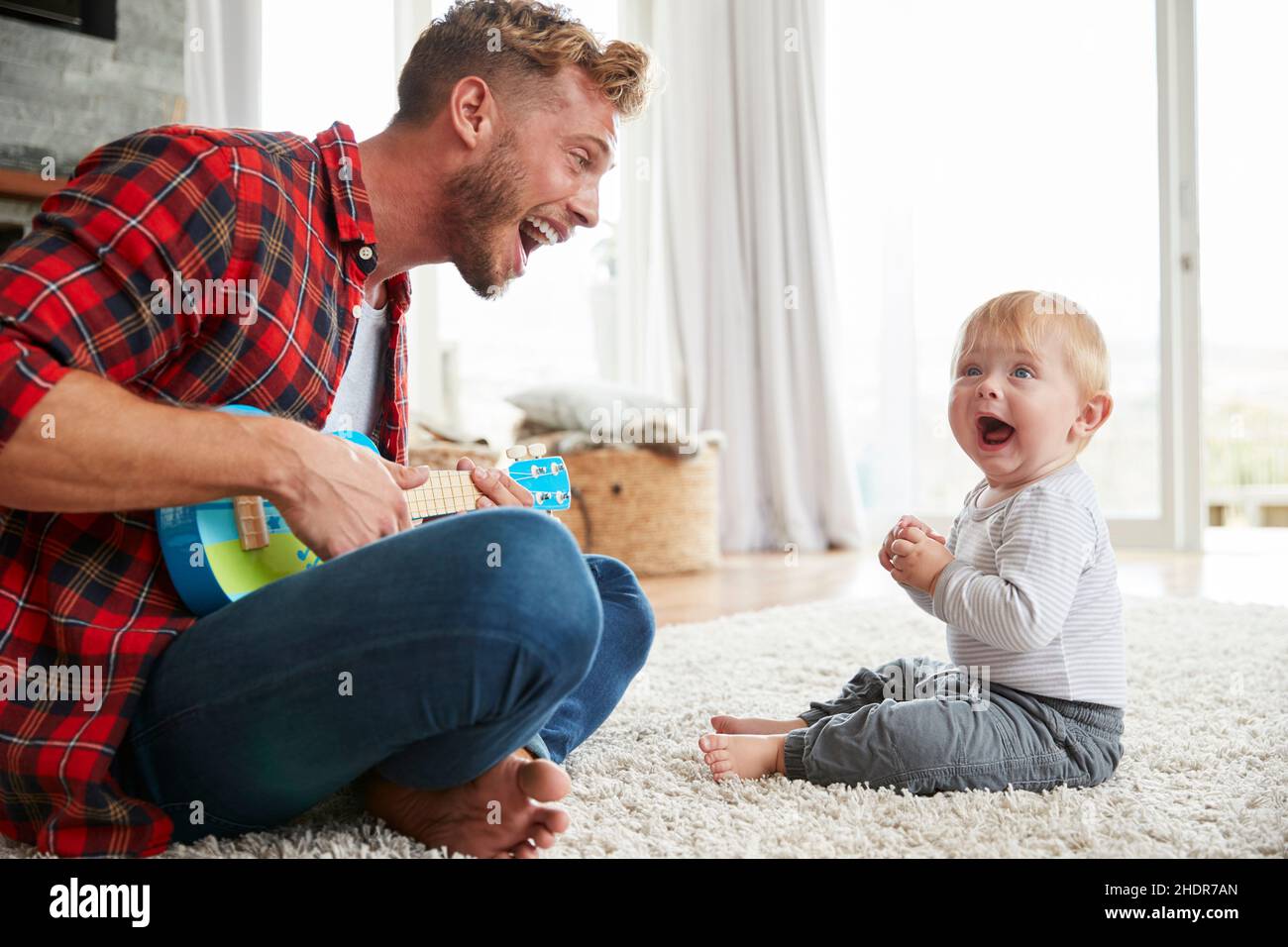 father, laughing, son, playing music, dad, fathers, laugh, smiling ...