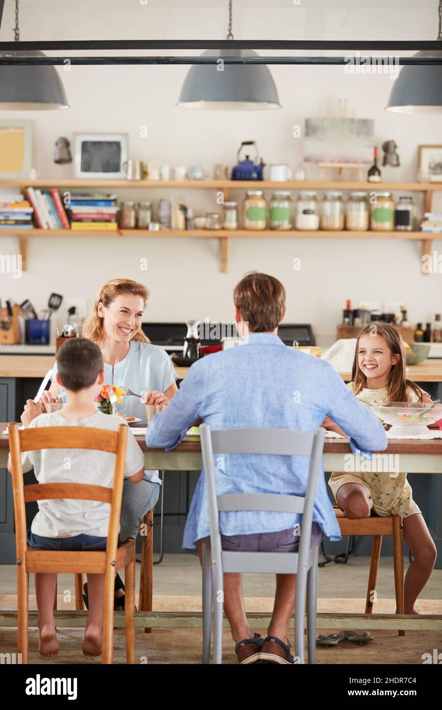 eating, family, kitchen table, eat, families, kitchen tables Stock ...
