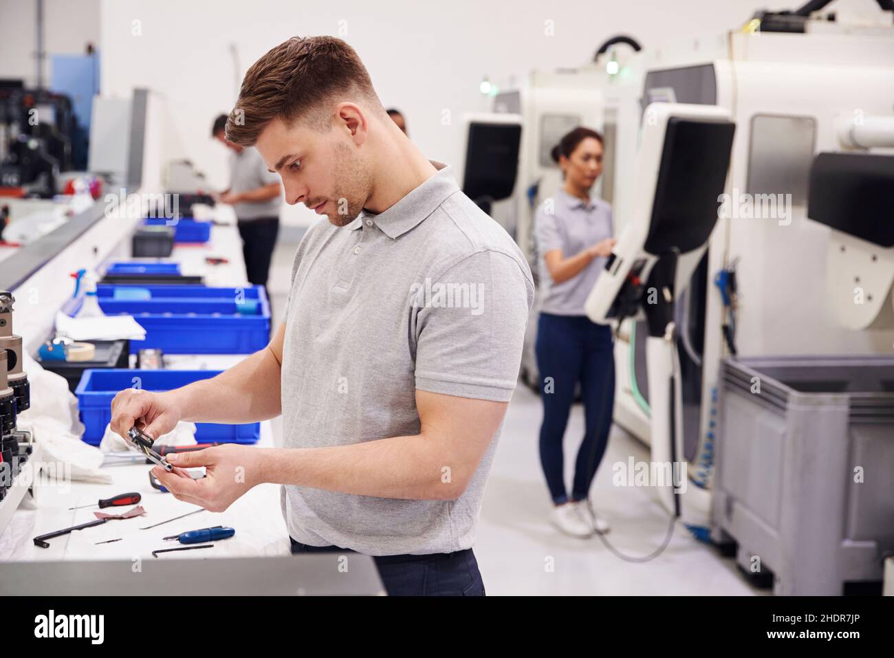 measuring, check, engineering, workpiece, checks, workpieces Stock ...