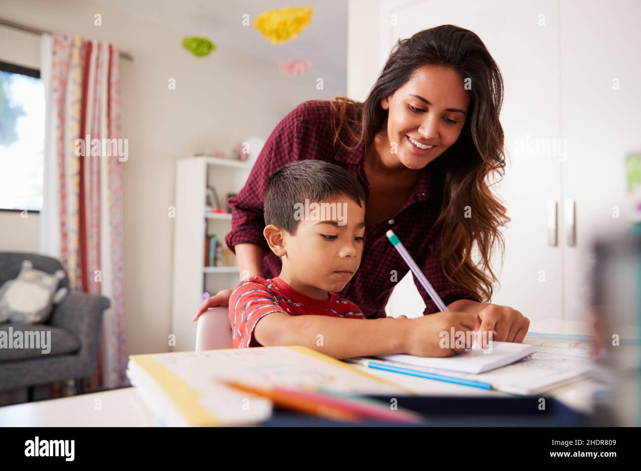 homework, family life, coaching, homeworks, family lifes Stock Photo ...