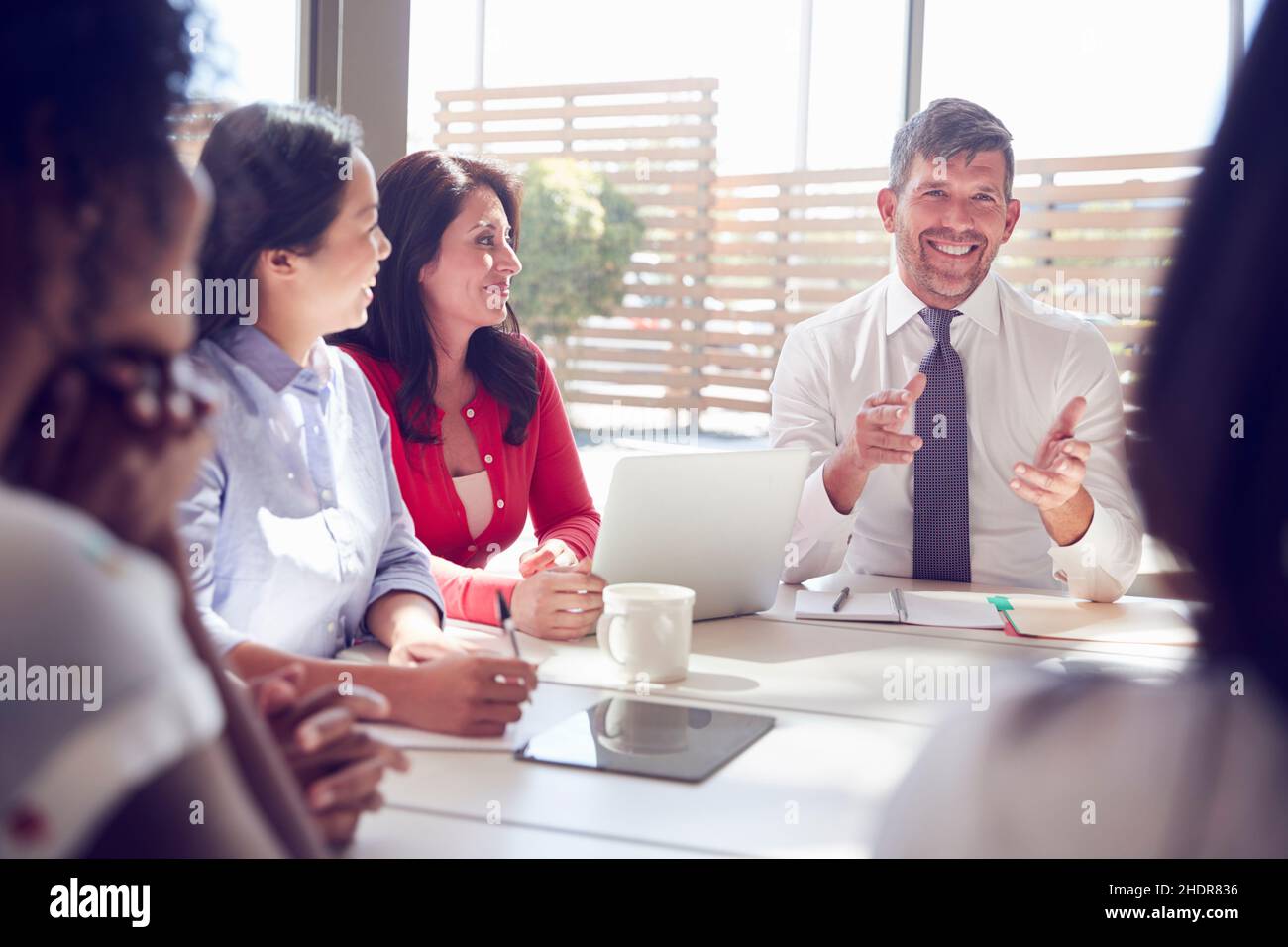 meeting, colleagues, feedback, colleague Stock Photo - Alamy