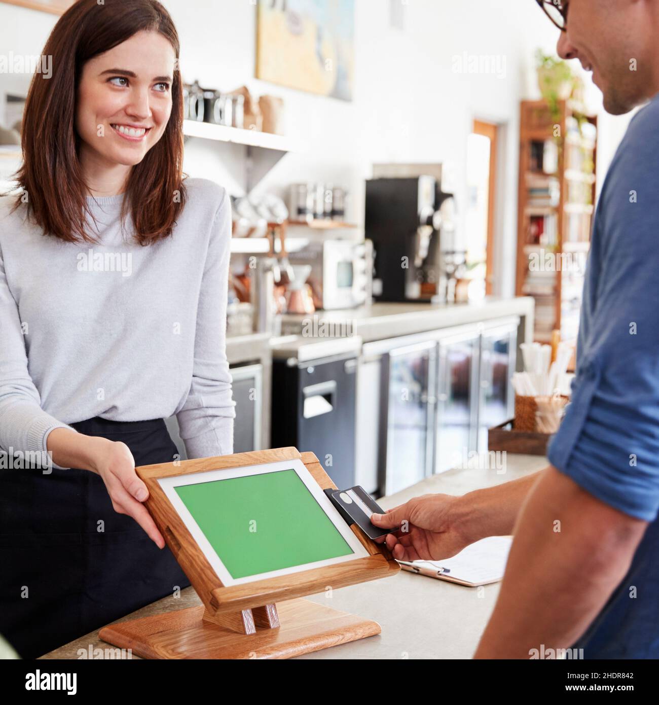 cafe, paying, cashless, cafes Stock Photo - Alamy
