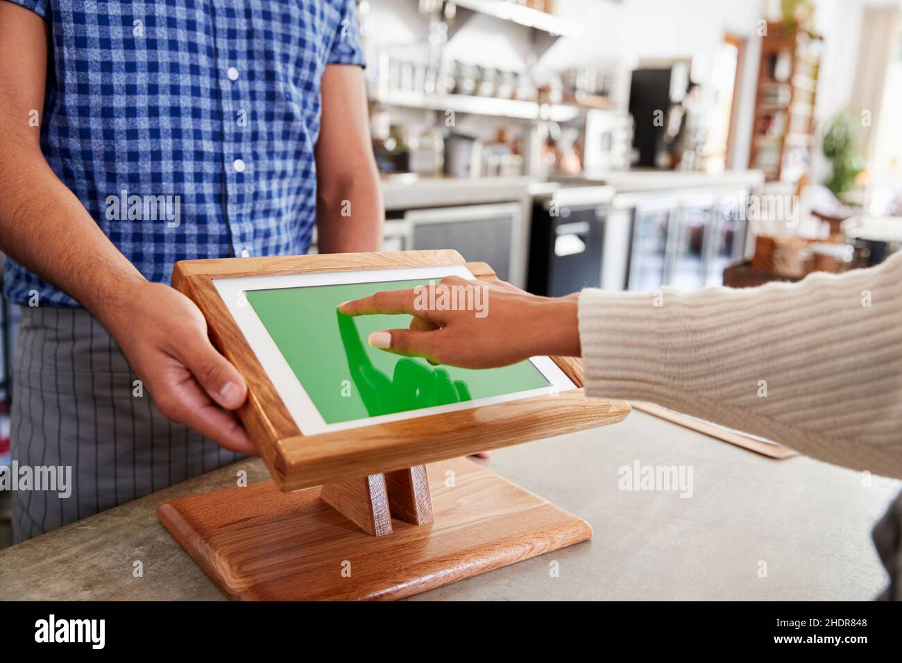 cafe, touchscreen, entering, cafes, touchscreens Stock Photo - Alamy