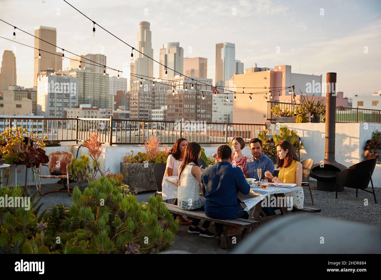 friends, dinner, rooftop, friend, dinners, rooftops Stock Photo - Alamy