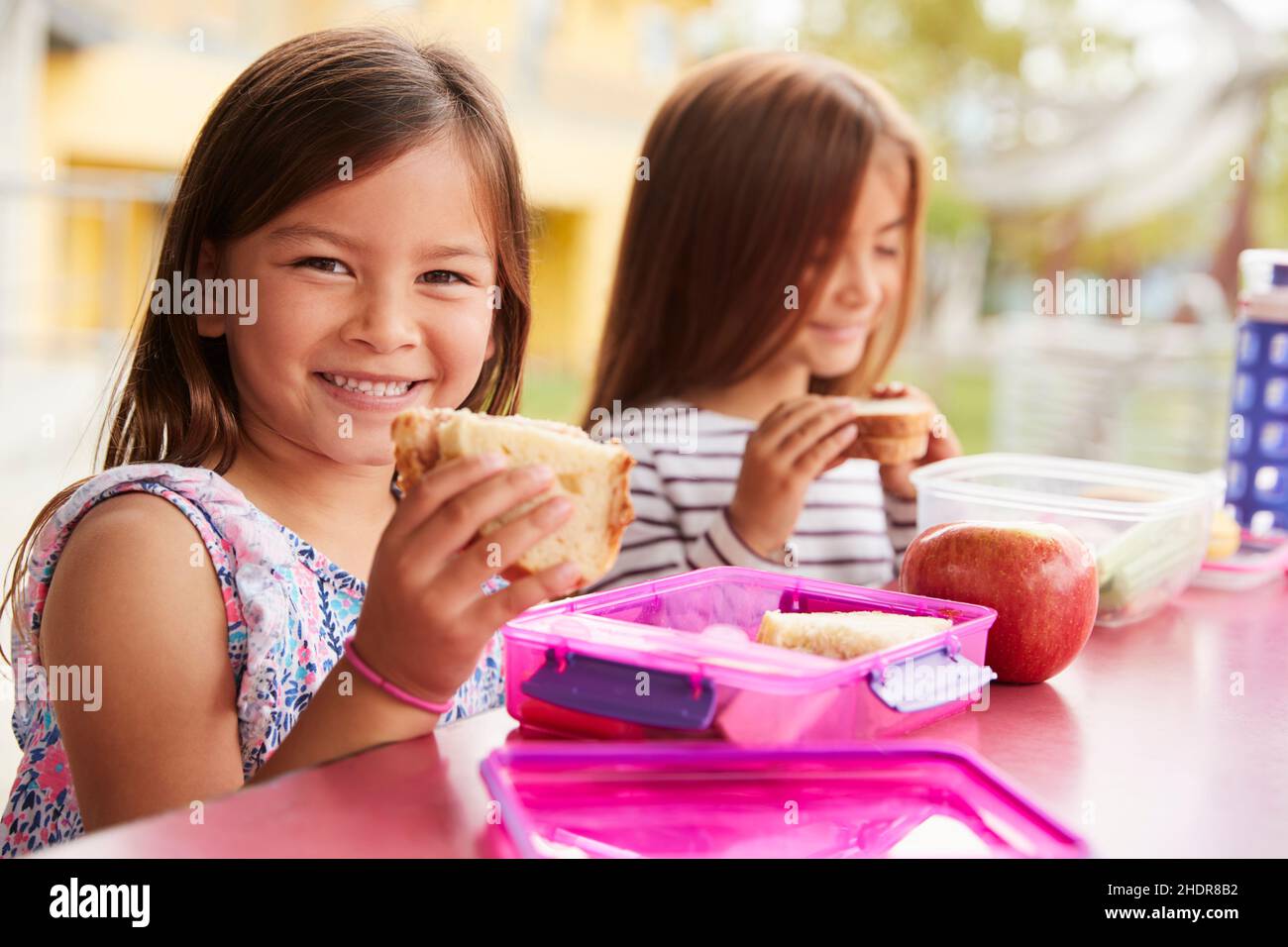 eating, schoolgirl, packed lunch, eat, girl, girls, school children ...