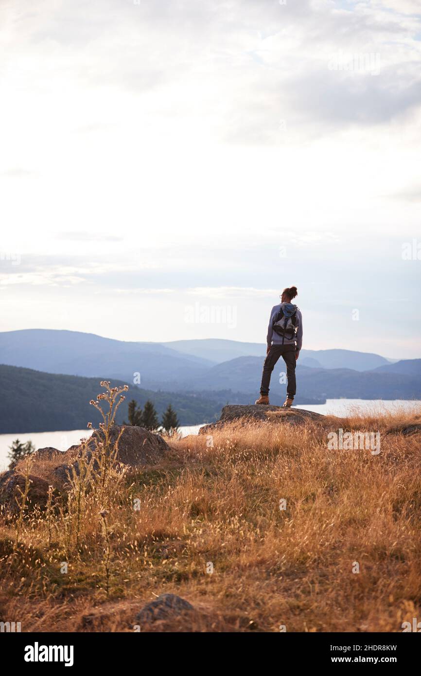 man, summit, view, guy, men, summits, views Stock Photo - Alamy