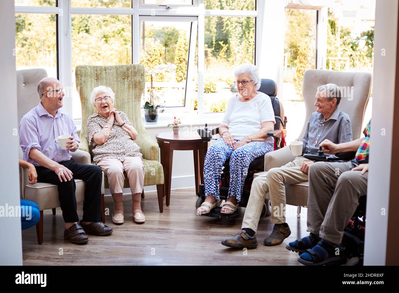 retirement home, coffee party, assisted living, retired, retirement ...