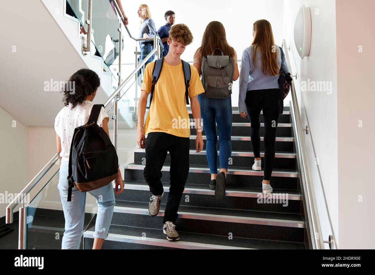 pupils, stairway, school childrens, stairways Stock Photo - Alamy