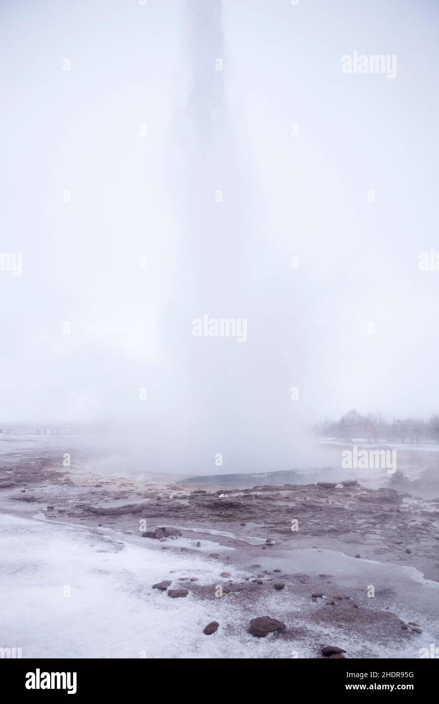 Iceland Hot Source Eruption Icelands Hot Sources Eruptions Stock