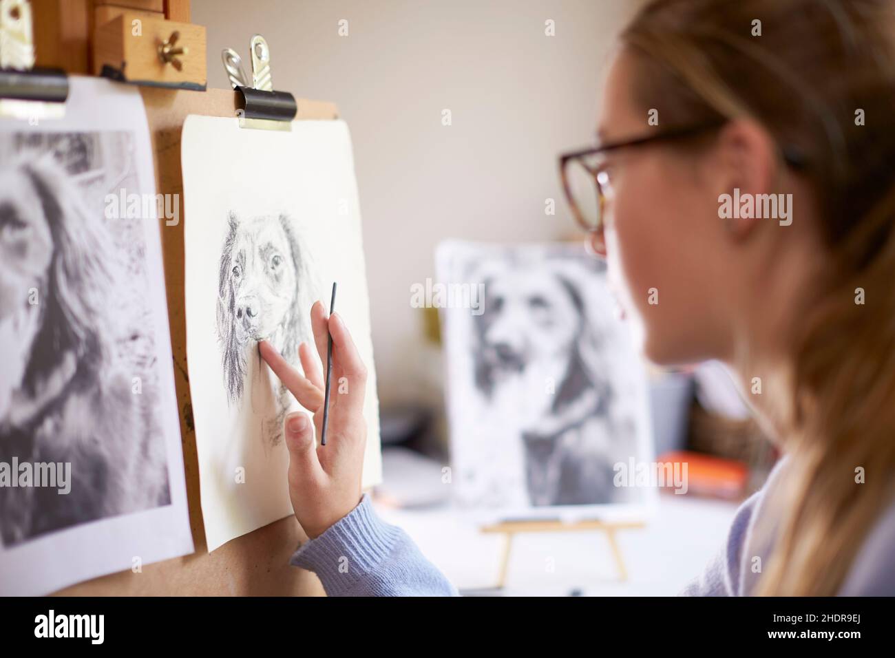 drawing, drawing technique, blurring Stock Photo - Alamy