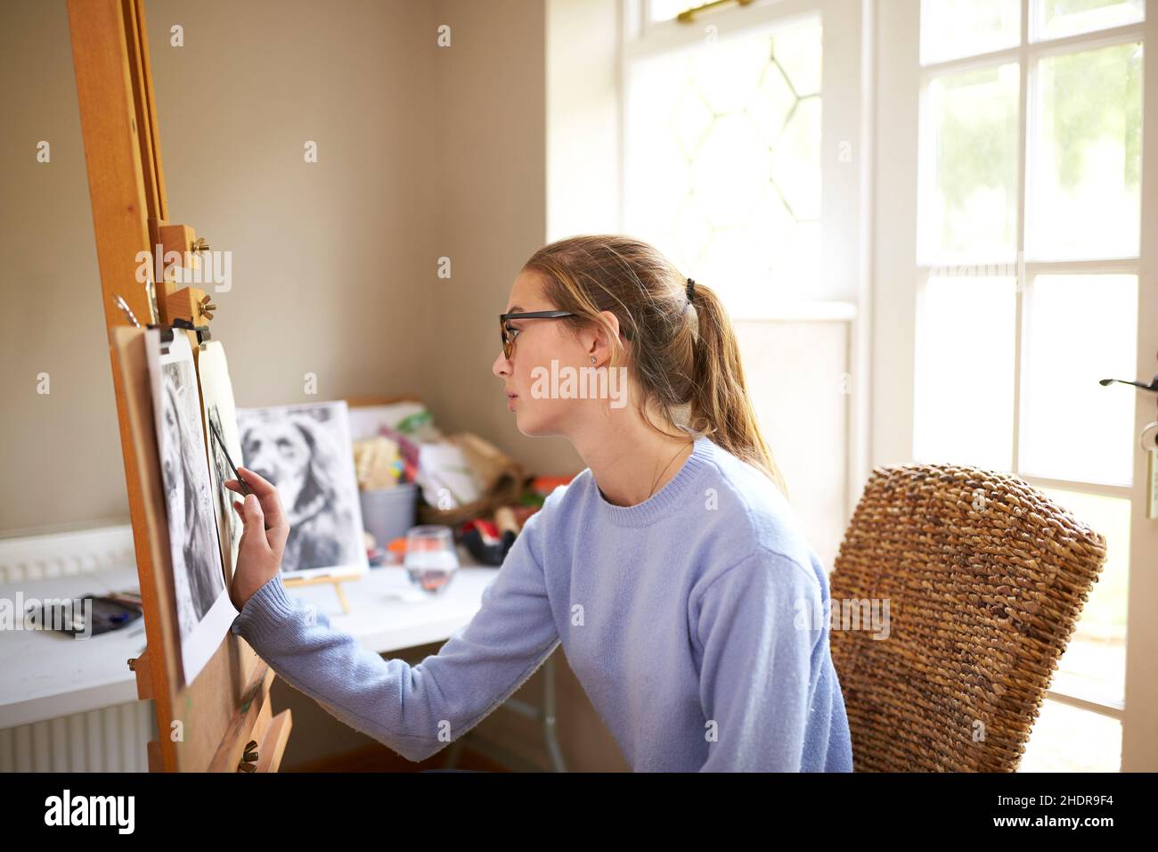 girl, home, drawing, girls, homes Stock Photo - Alamy