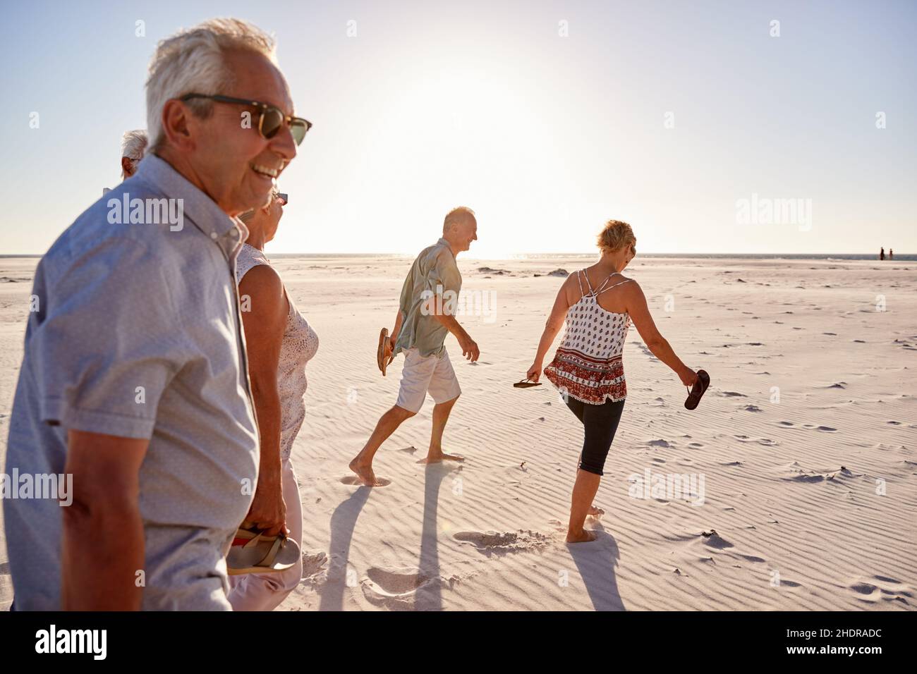 relaxing, beach walking, seniors, relax, relaxation, elderly, old Stock ...