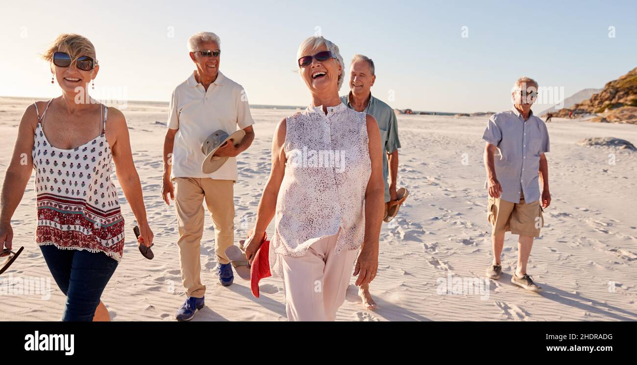 vacation, beach walking, seniors, vacations, elderly, old Stock Photo ...