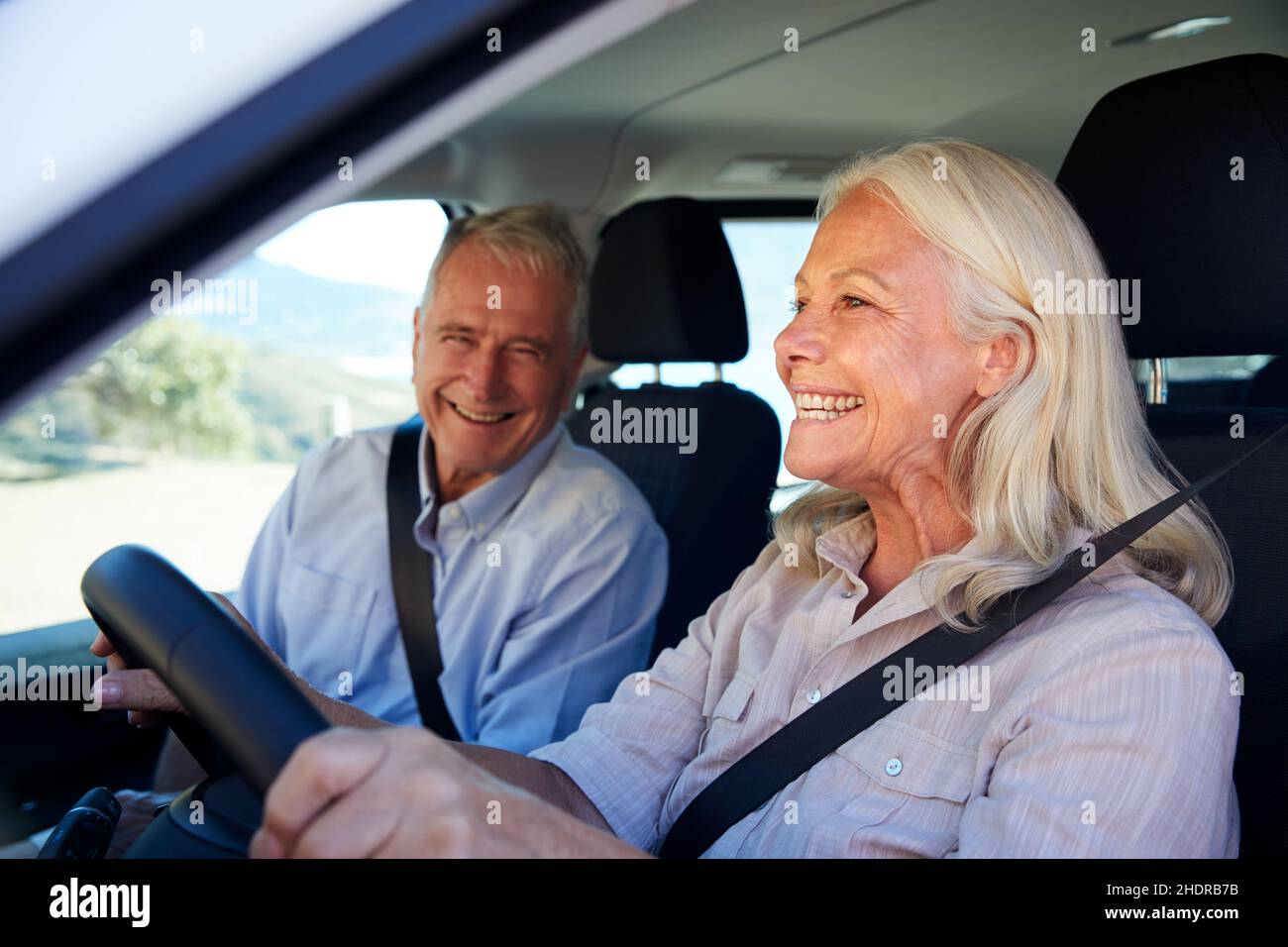 happy, car trip, older couple, happies, car journey, car ride, drive ...
