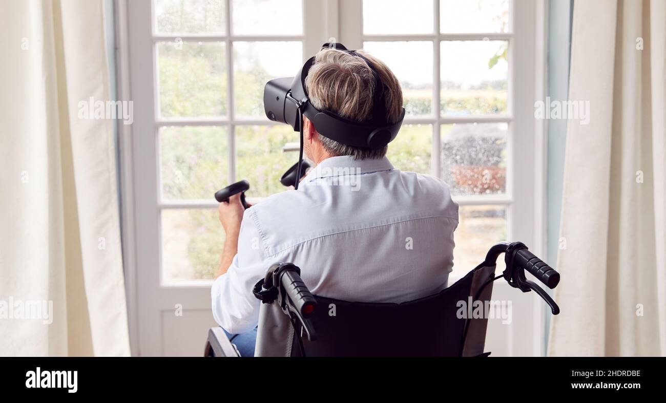 senior, virtual reality, disabled, elderly, old, seniors, computer ...