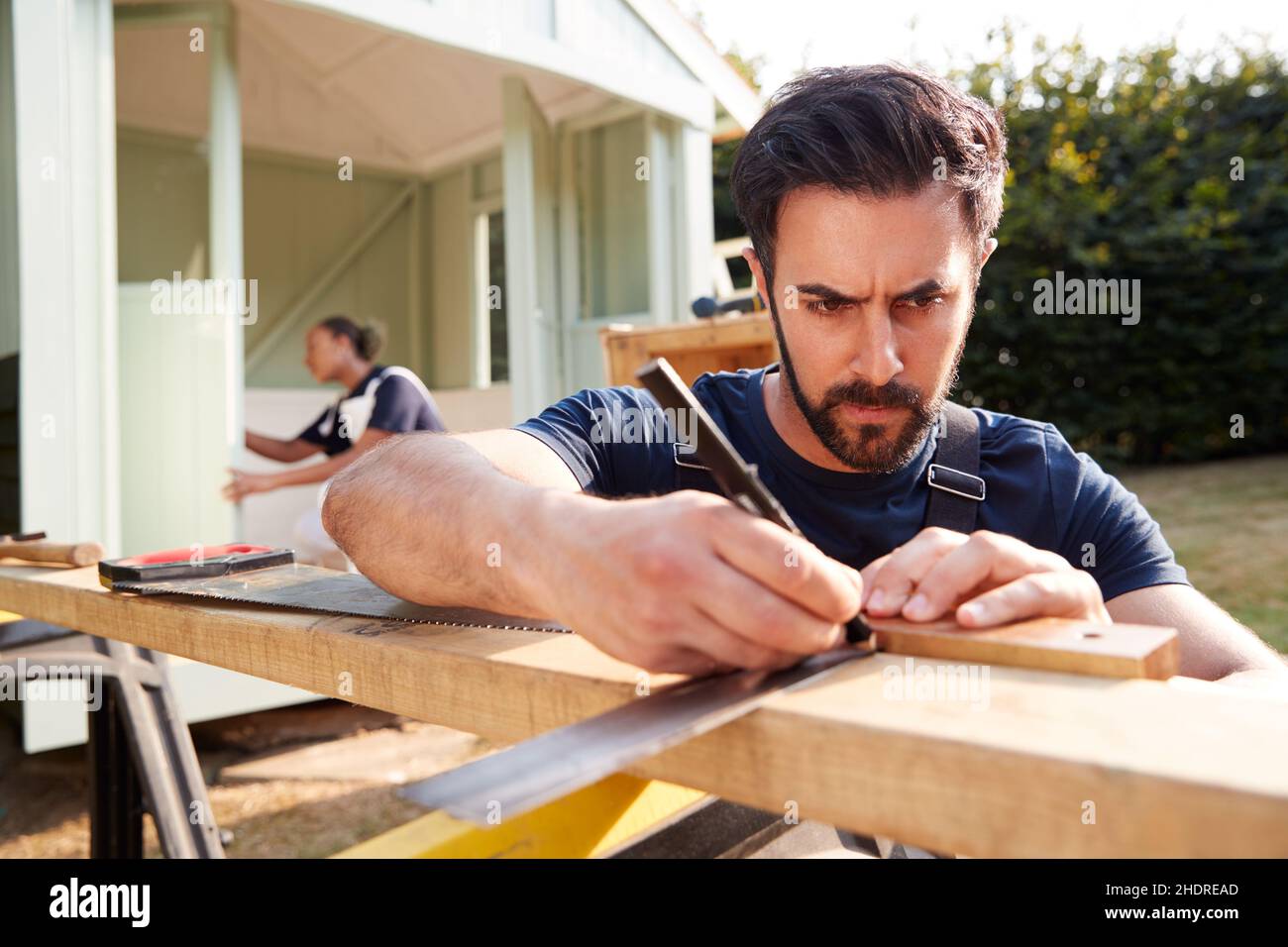 building activity, carpenter, garden arbor, building, constructing ...