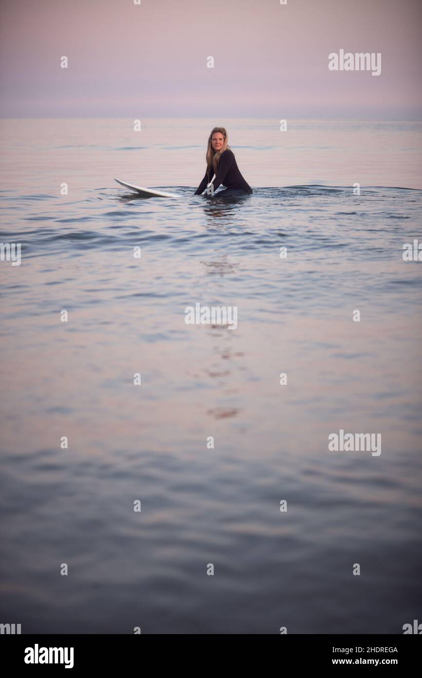sitting, waiting, floating, surfboard, surfer, surfboards, surfers ...